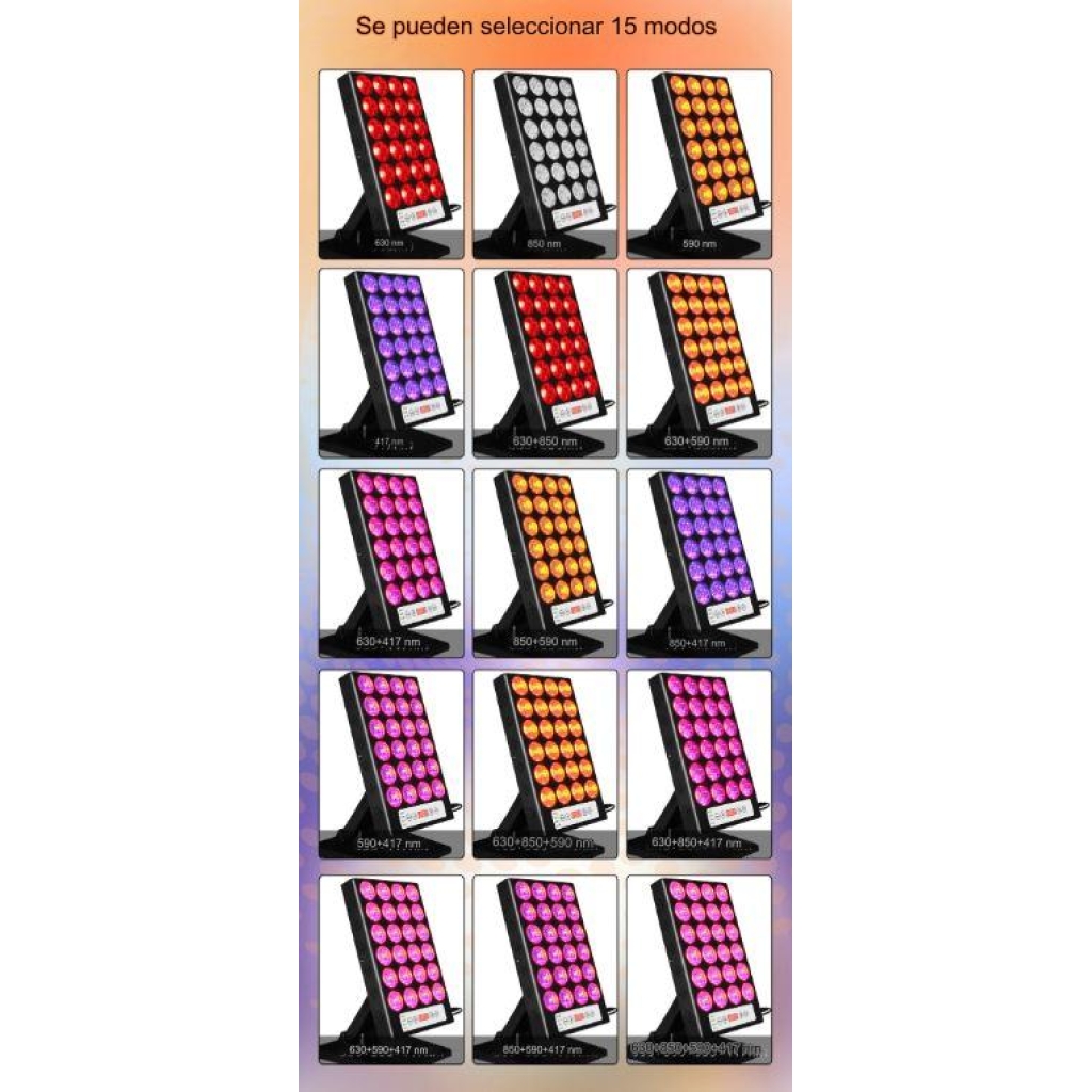 Equipo Panel Luz Infrarroja Y De 7 Colores Para Terapia 65w – Biogate